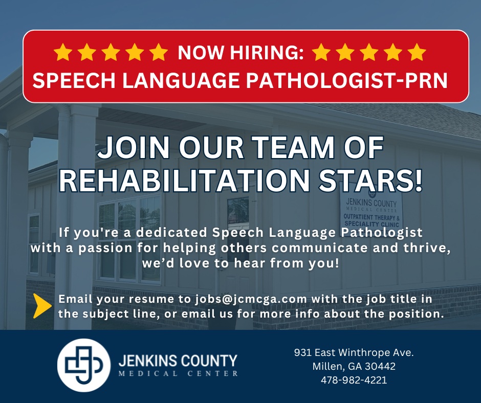 Speech Language Pathologist (PRN) - Rehabilitation & Therapy - Jenkins County Medical Center