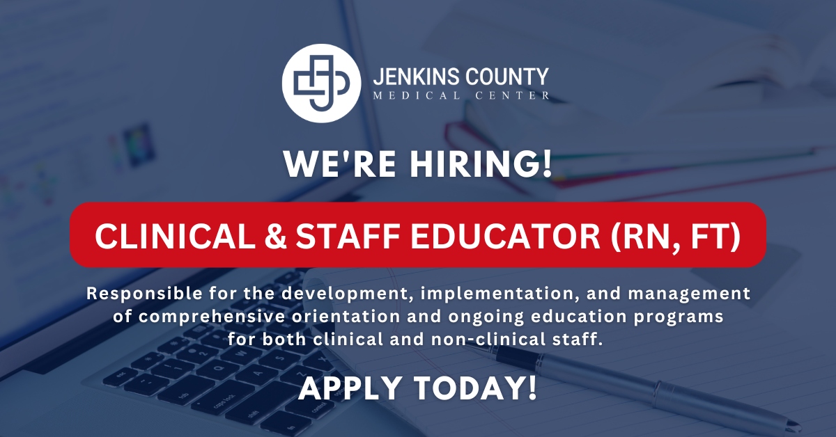 Clinical & Staff Educator (RN, FT, Days) - Jenkins County Medical Center